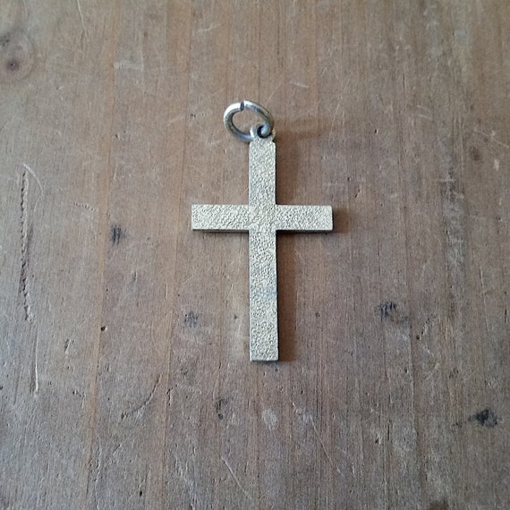 Vintage Minimalist Cross Pendant, simple gold design.… - Gem