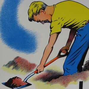 1961 MAN at WORK POSTER With Wonderfully Retro Artwork. Vintage English ...