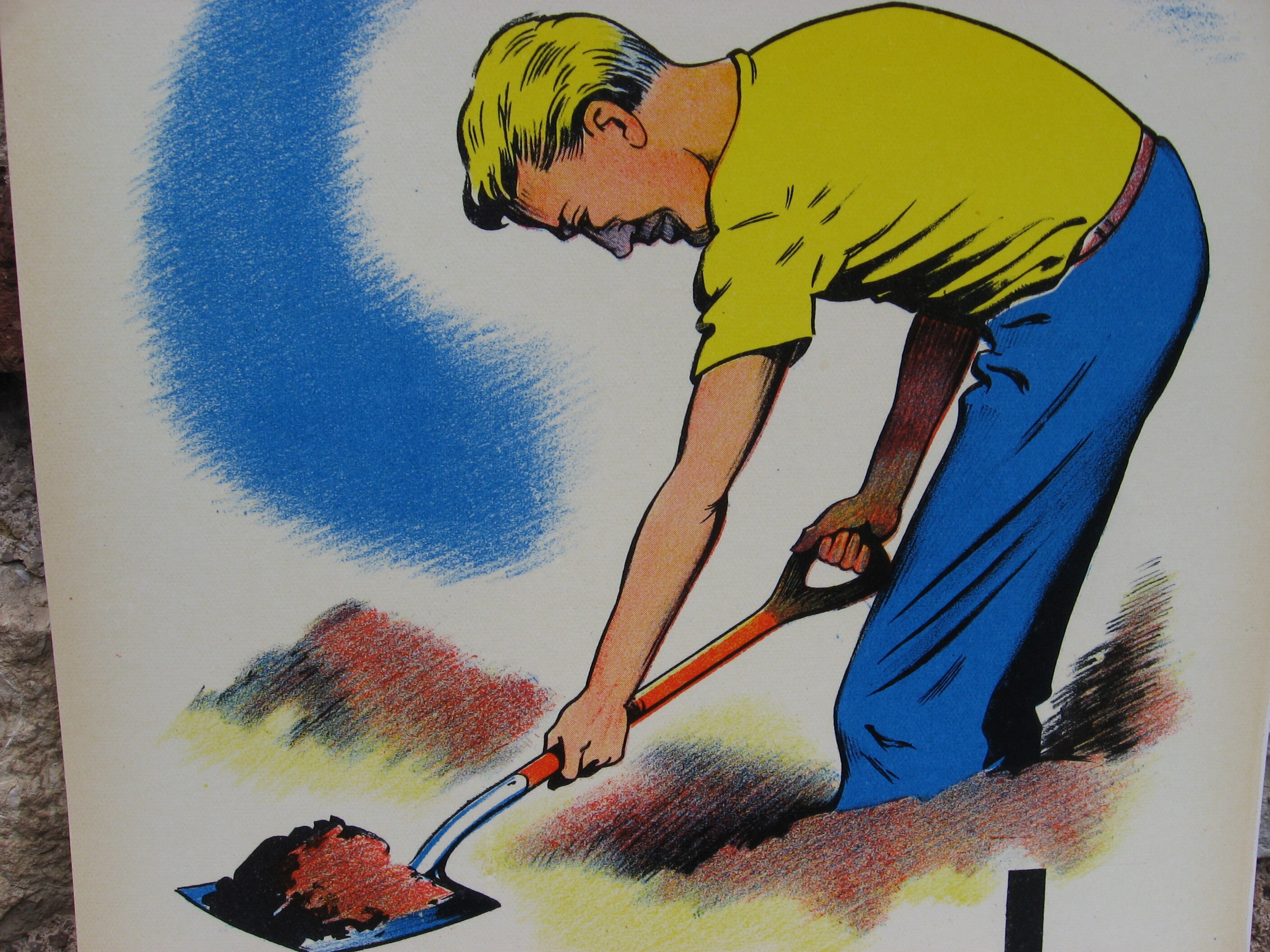 1961 MAN at WORK POSTER With Wonderfully Retro Artwork. Vintage English ...