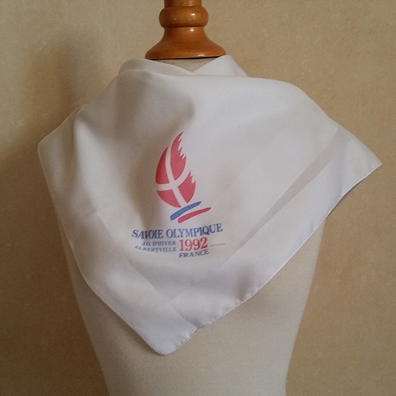 Rare 1992 French WINTER OLYMPICS SCARF, Savoie France… - Gem