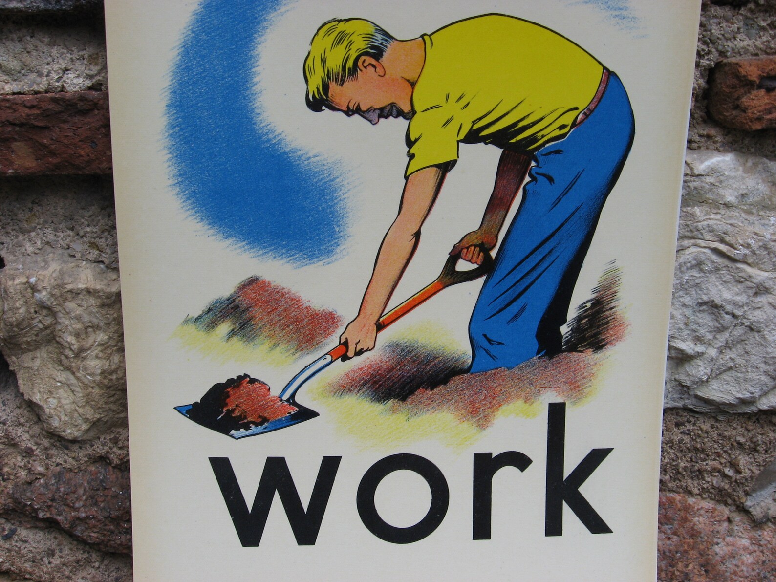 1961 MAN at WORK POSTER With Wonderfully Retro Artwork. Vintage English ...