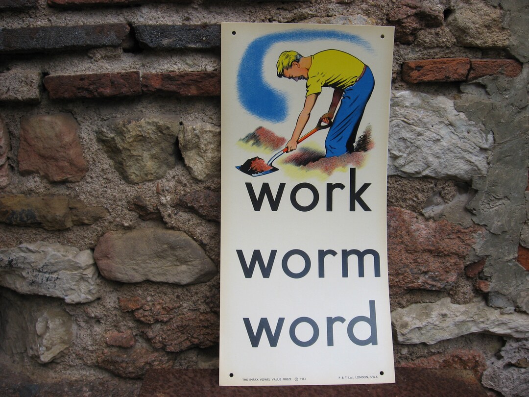 1961 MAN at WORK POSTER With Wonderfully Retro Artwork. Vintage English ...