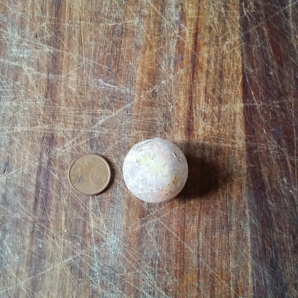 Antique ONION SKIN MARBLE, Shrunken Core of Multi Colors, Large ...