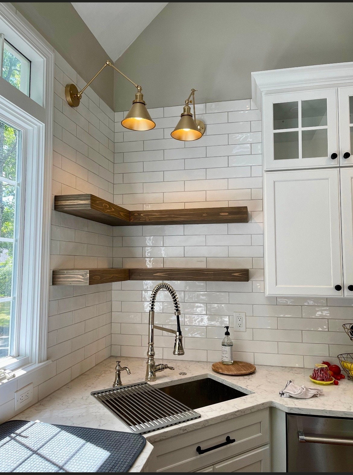 Corner Floating Shelves Kitchen