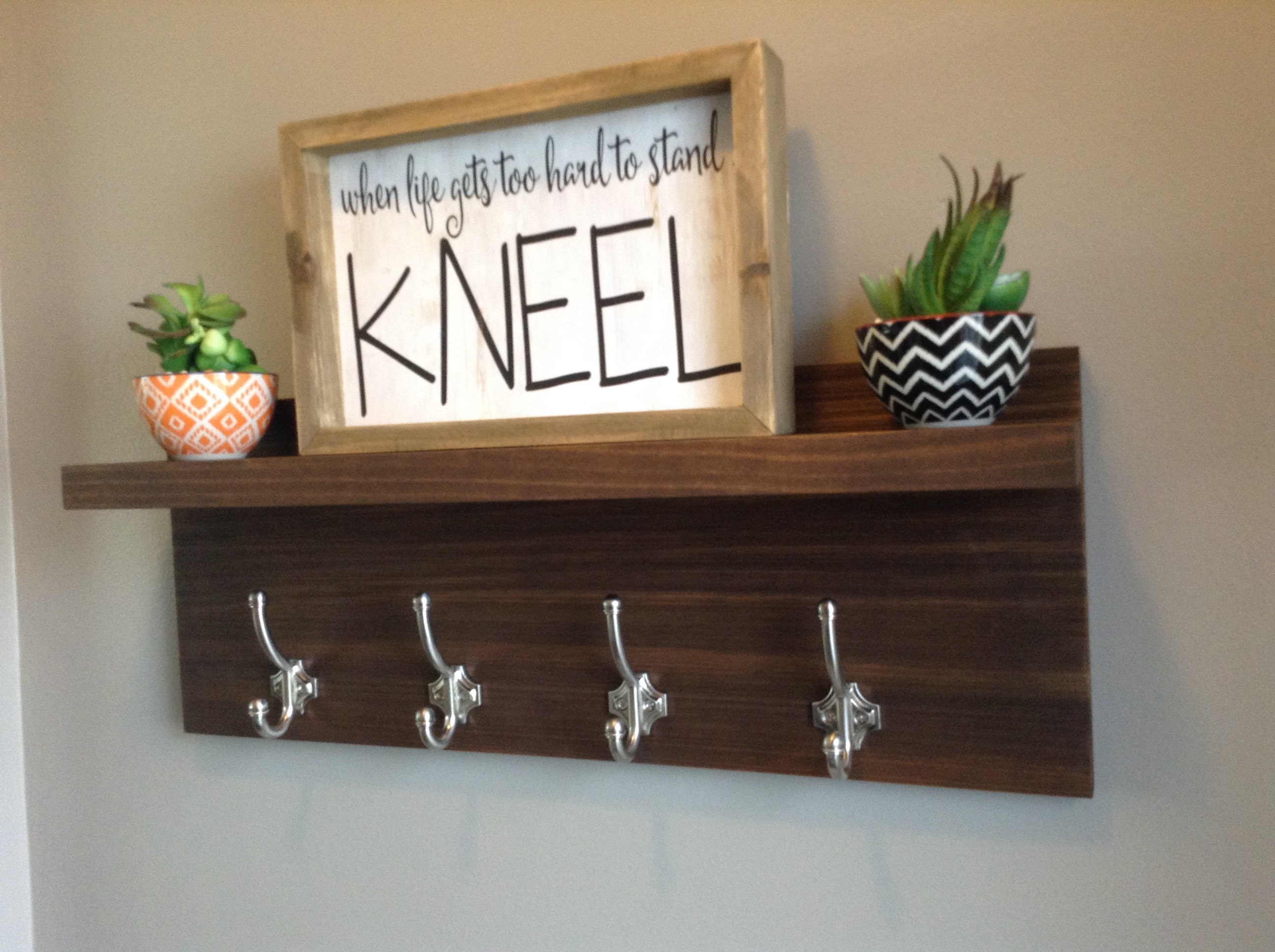 Wall Mount Coat Rack Farmhouse Coat Rack Rustic Shelf | Etsy