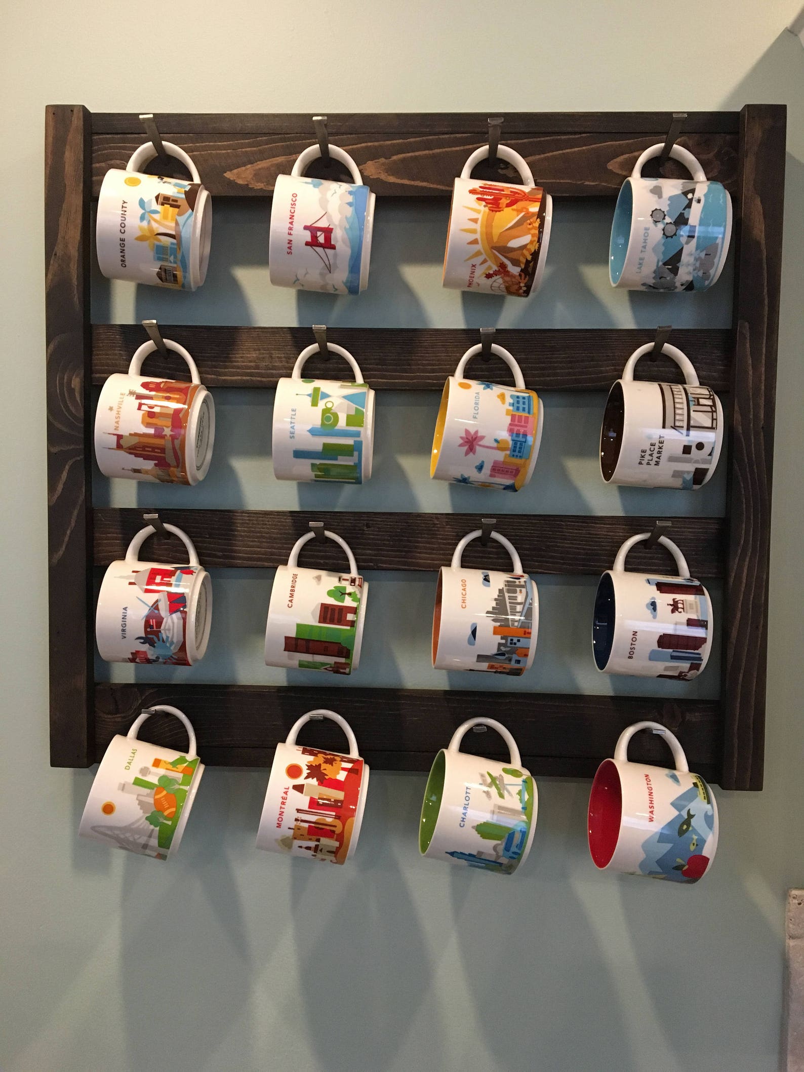 Coffee Mug Rack Large Mug Rack Cup Holder Kitchen Wall Decor Farmhouse ...