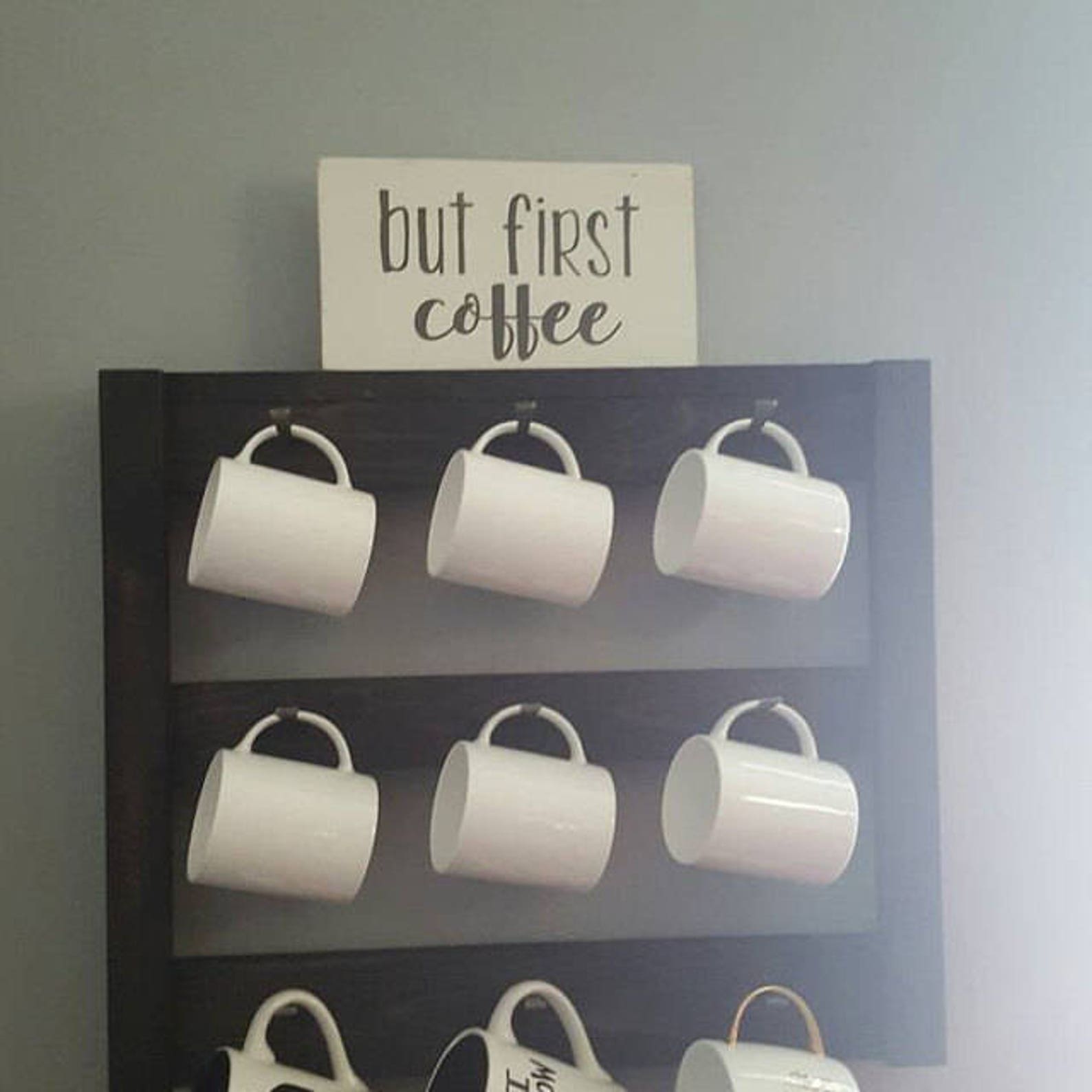 Coffee Cup Rack Mug Rack Wood Wall Rack Coffee Cup - Etsy