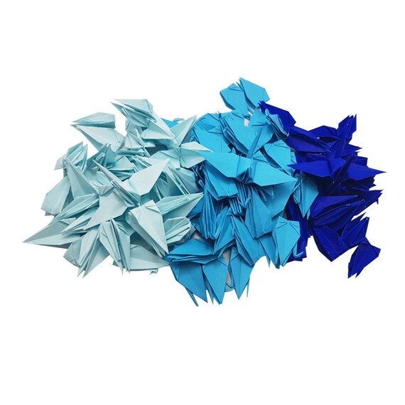 100 Origami Paper Cranes Navy Blue Tone Origami Crane 3x3 | Etsy