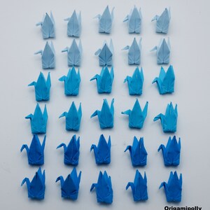 1000 Origami Paper Crane Blue Shade Tone Made of 100 500 Small 1.5x1.5 ...