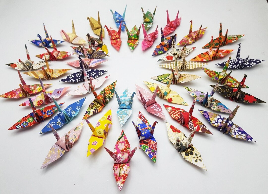 100 Origami Paper Crane Handmade Art Washi Paper 3 Inches - Japanese ...