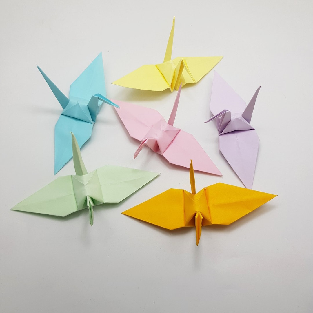 50 Origami Paper Cranes Handmade in Sweet Colours | Japanese Art for ...