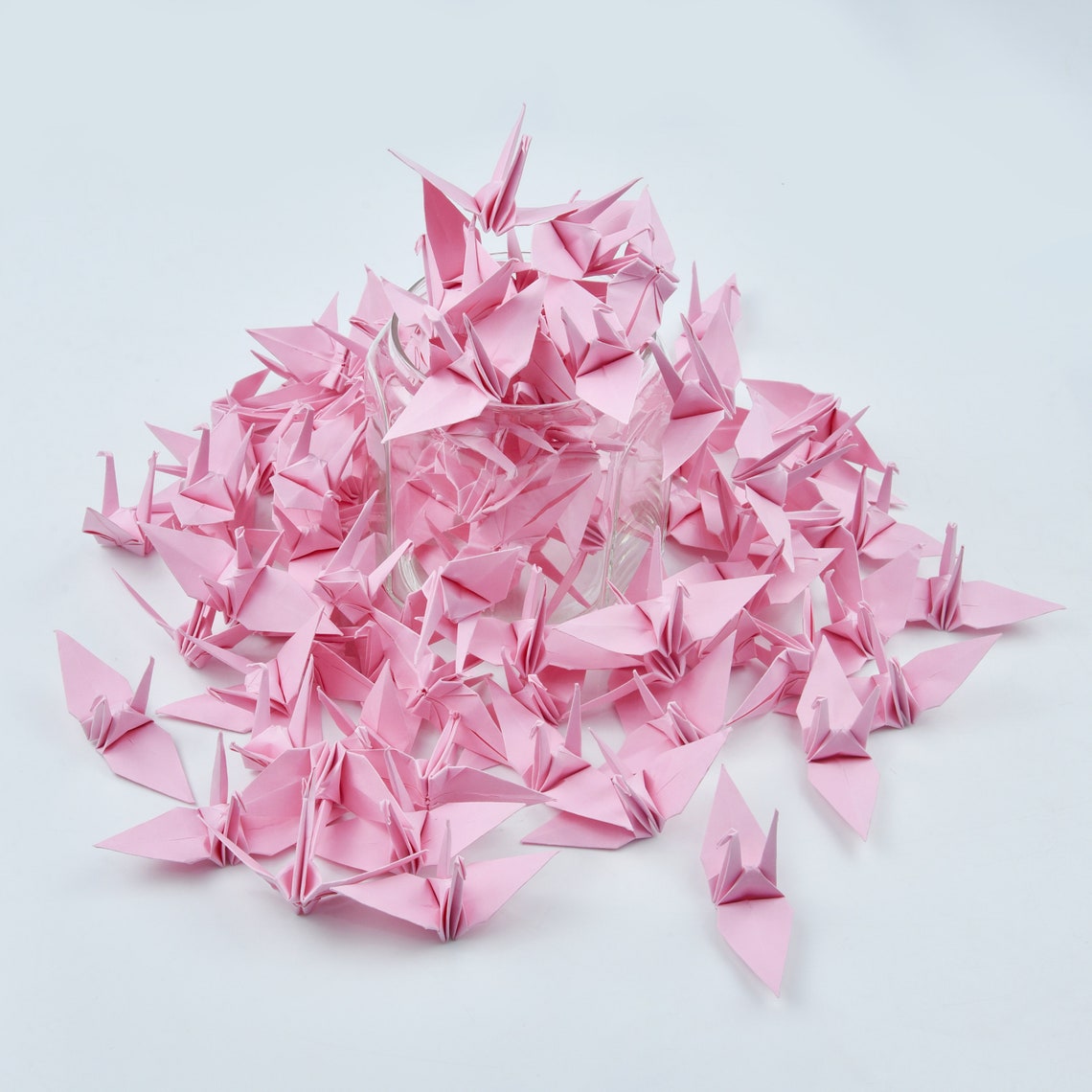 1000 Origami Paper Crane Decor Set Pink 3 Inches - Handmade Japanese ...