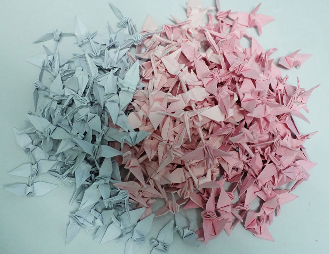 1000 Origami paper cranes Pink Shade Small 1.5 inch | Etsy