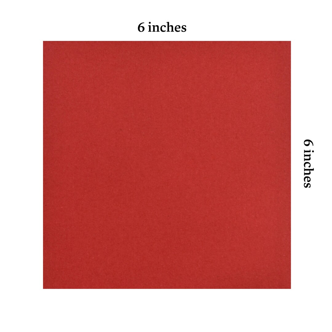 100 Red Origami Paper Sheets 6x6 Inches Square Paper Pack for Folding ...