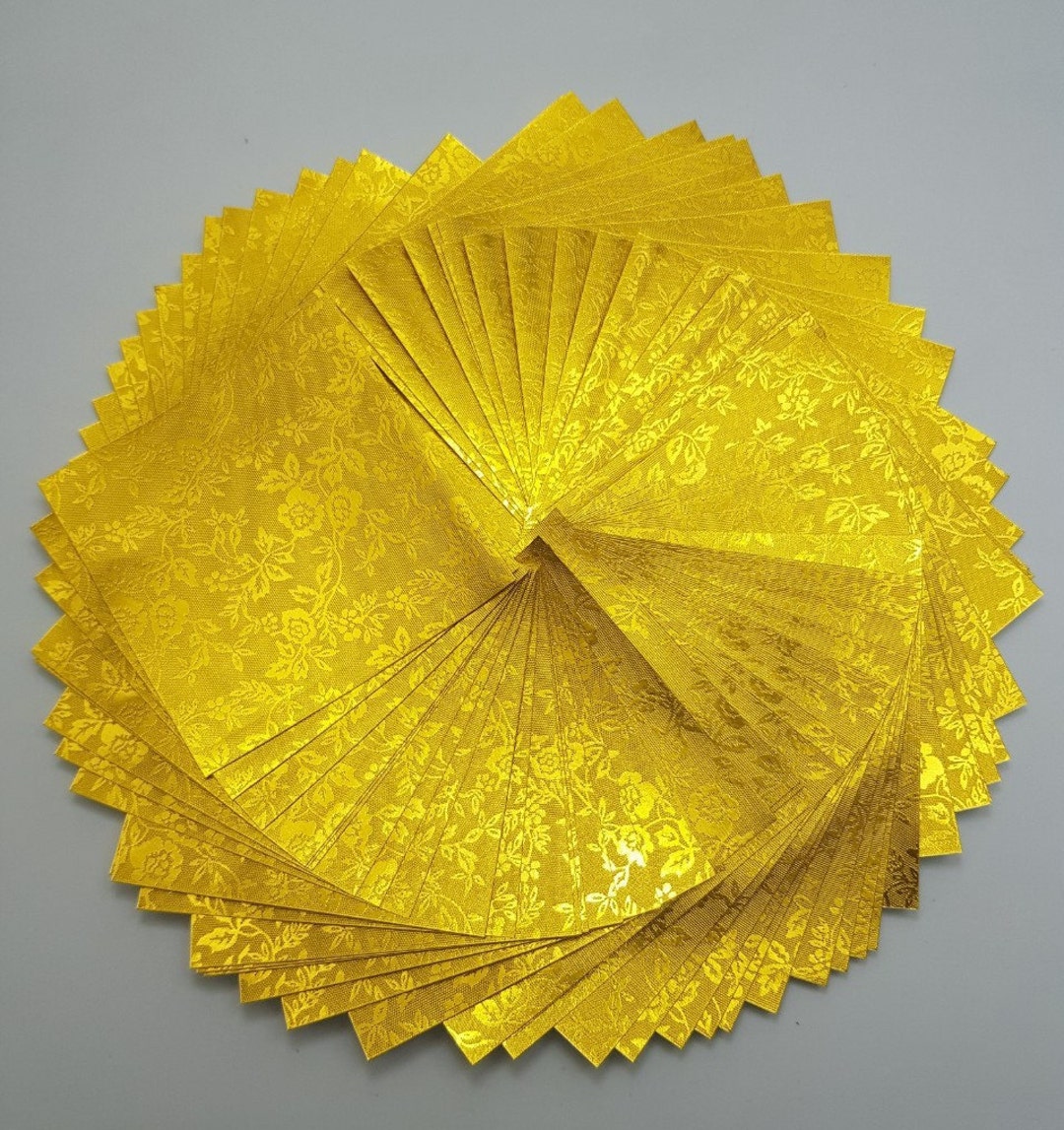 1000 Gold Origami Paper Sheets Paper Pack - 3x3 Inches - for Folding ...