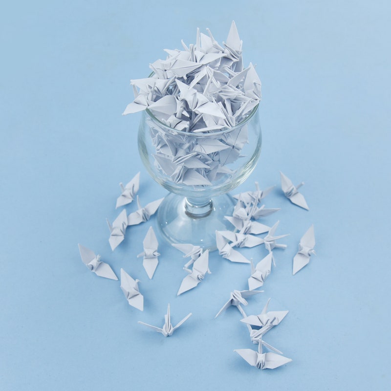 White Origami Cranes - Etsy