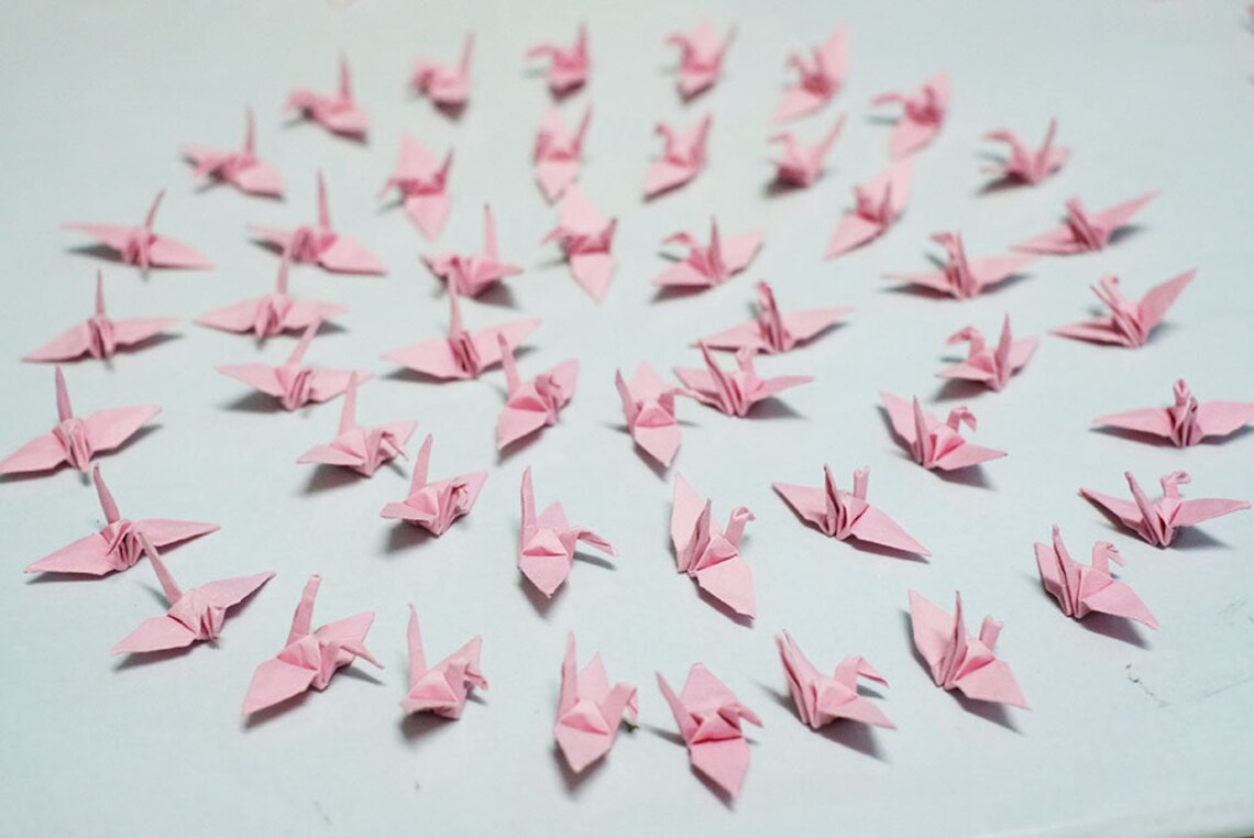 1000 Origami Paper Crane Pink Origami Crane Small 1.5 - Etsy