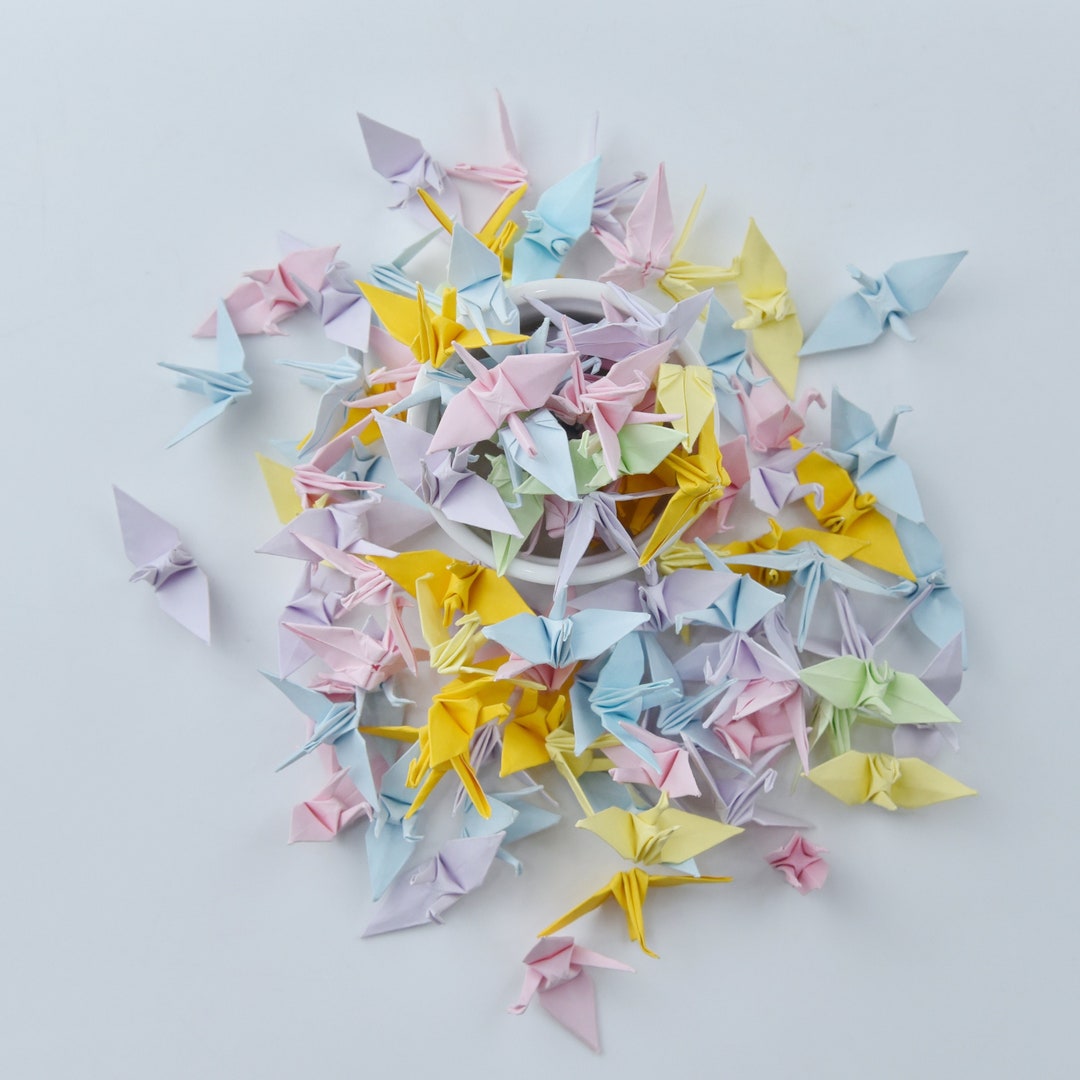 100 Origami Paper Crane Handmade Decor Sweet Color 1.5 Inches- Japanese ...