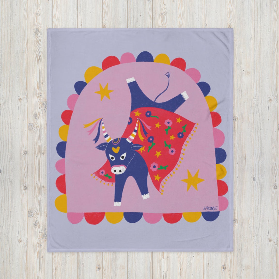 Bumba Meu Boi Bull Ox Throw Blanket, Cozy Fall Blanket, Brazilian ...
