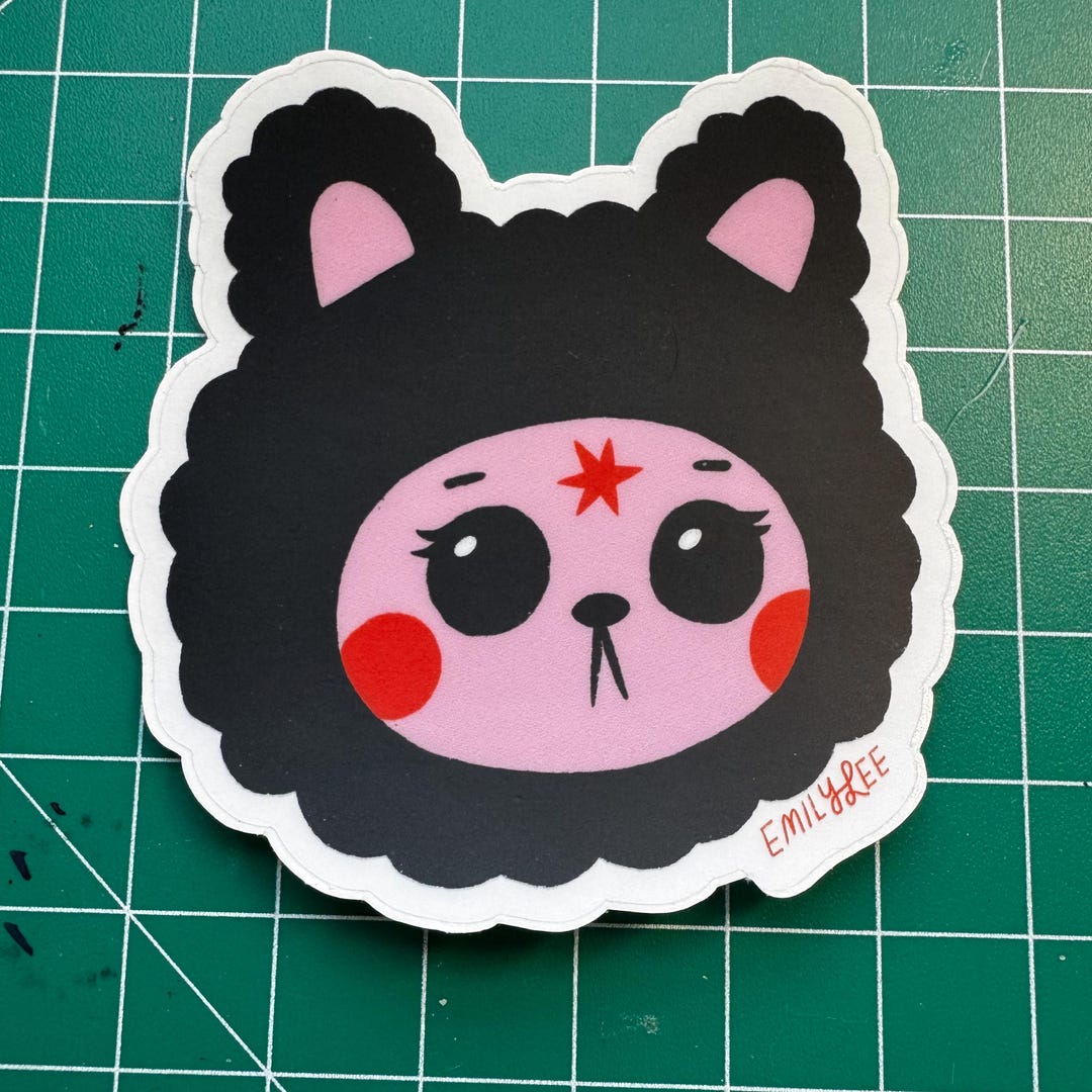 Cutie Bear Matte Vinyl Sticker, Furry Head, Fursuit, Laptop Sticker ...