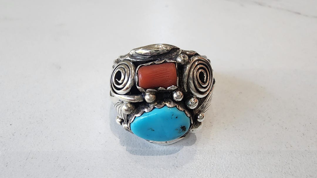 Percy Spencer Navajo Sterling Silver Turquoise Ring - Etsy