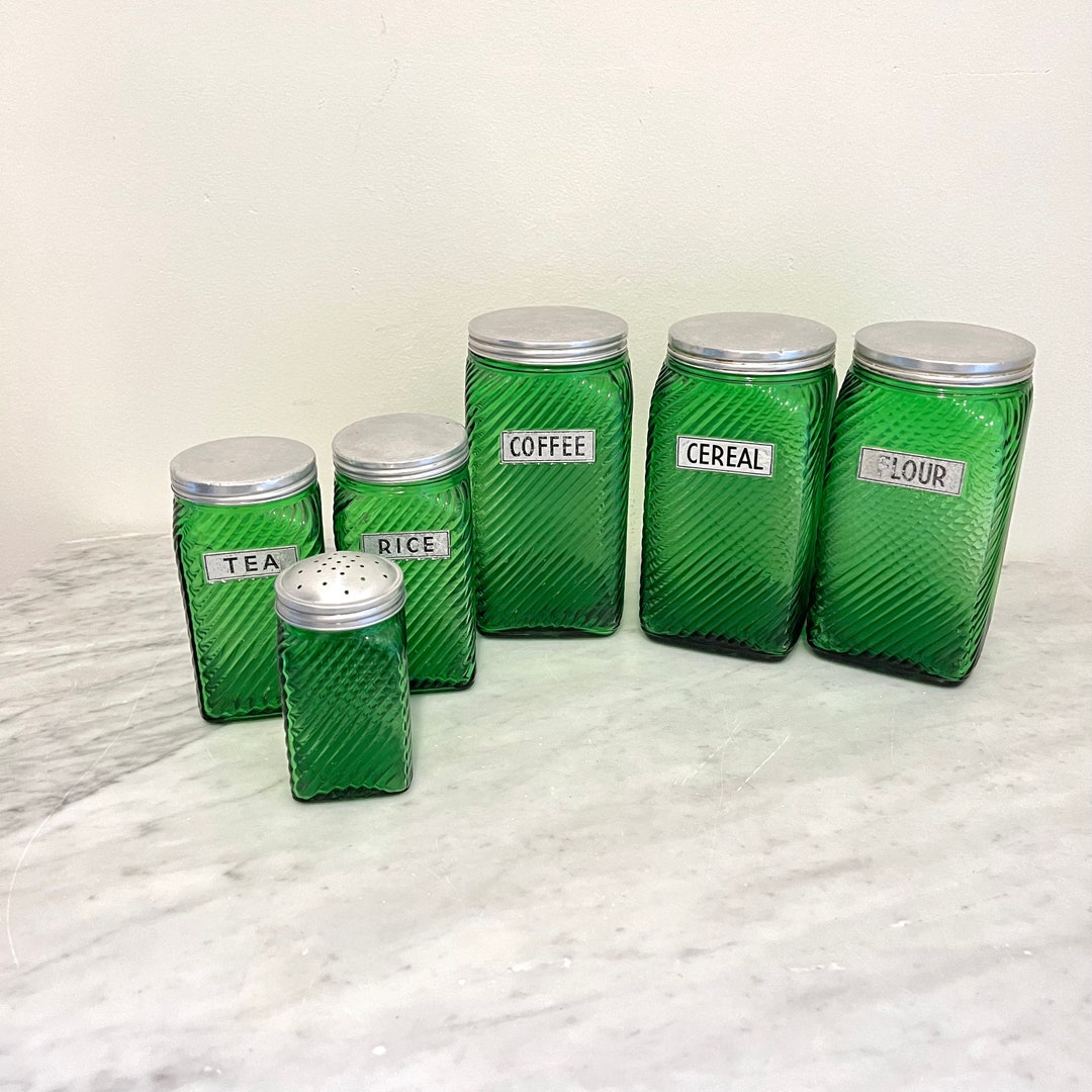 Owens Illinois Canisters With Lids Flour, Cereal, Coffee, Rice, Tea ...