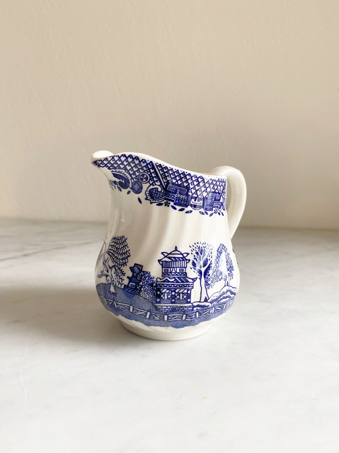 Barratts of Staffordshire Willow 6oz Small Creamer, Blue Transferware ...