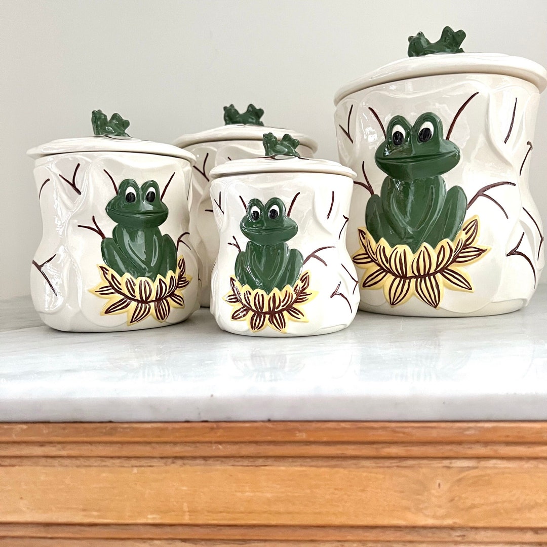 1970s Neil the Frog Canister Set, Frog Canisters, Vintage Storage ...
