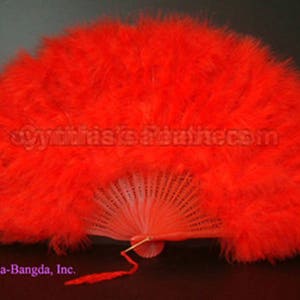 Feather Fan Red Marabou Feather Fan 11 X 20 - Etsy