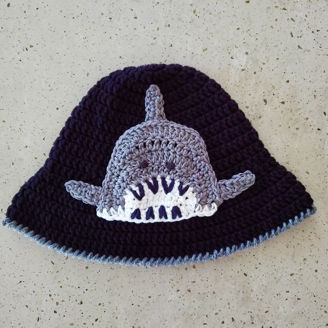 Shark Bucket Hat, Crochet Bucket Hat, Unisex Toddler Teen Hat - Etsy