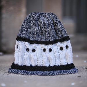 Tri-color Owl Slouchy Beanie - Etsy