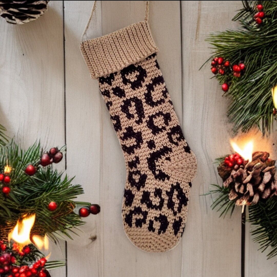 Leopard Christmas Stocking - Etsy
