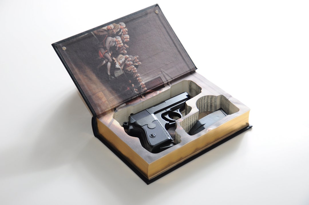 Custom Gun Book Safe for Compact Handguns - Hidden US Constitution ...