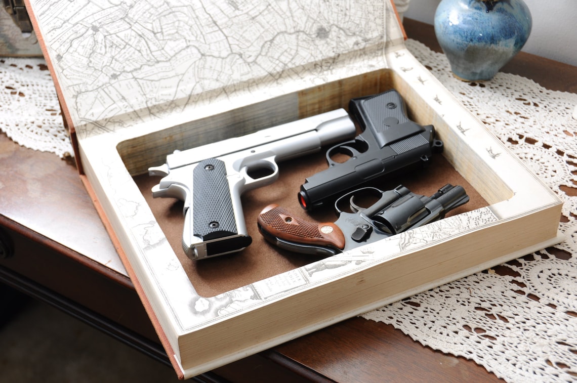 Book Safe for Large Handguns over 9 Length Made to - Etsy