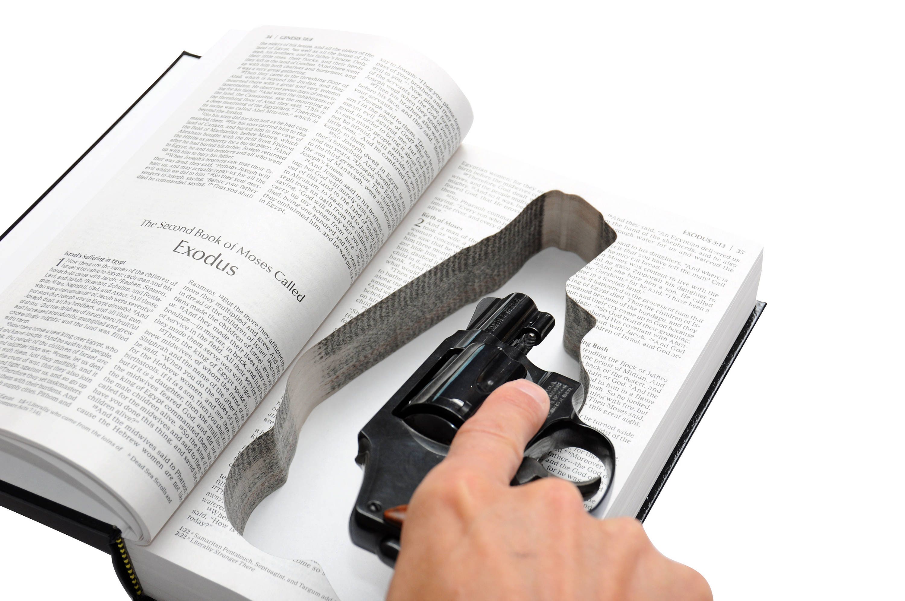 Custom Bible Book Safe for Compact Guns - S&W, Taurus, Ruger, Glock ...