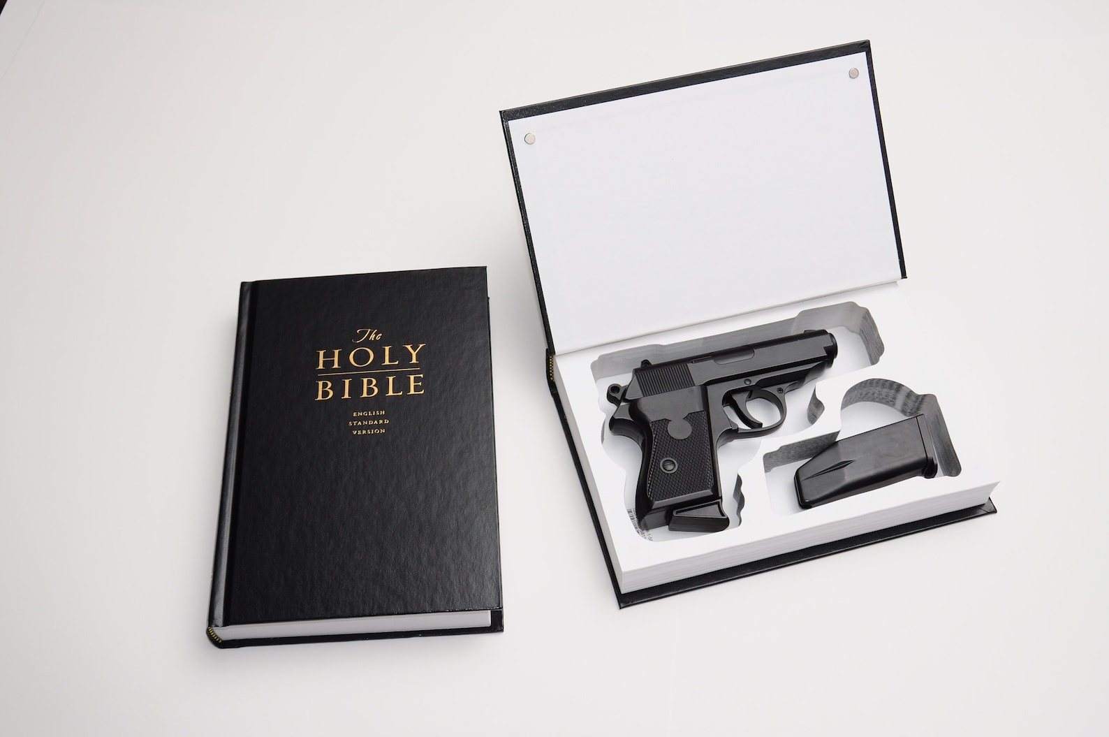 Custom Bible Book Safe for Compact Guns - S&W, Taurus, Ruger, Glock ...