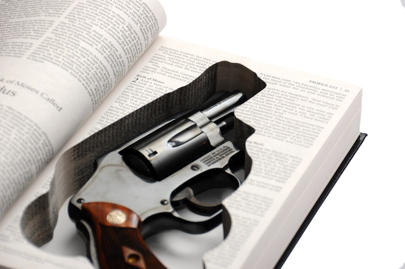 Custom Bible Book Safe for Compact Guns - S&W, Taurus, Ruger, Glock ...