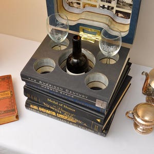 Secret Hidden Book Stack for Wine/liquor Decanter and Glasses - Etsy