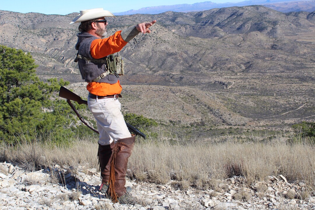 Western Style Leather Chinks Half Chaps, Brush Wood Hunting, Leg ...