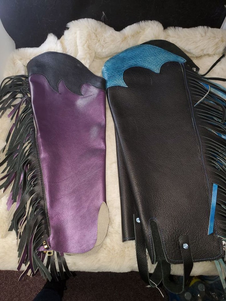 Western Style Leather Chinks Half Chaps, Brush Wood Hunting, Leg ...