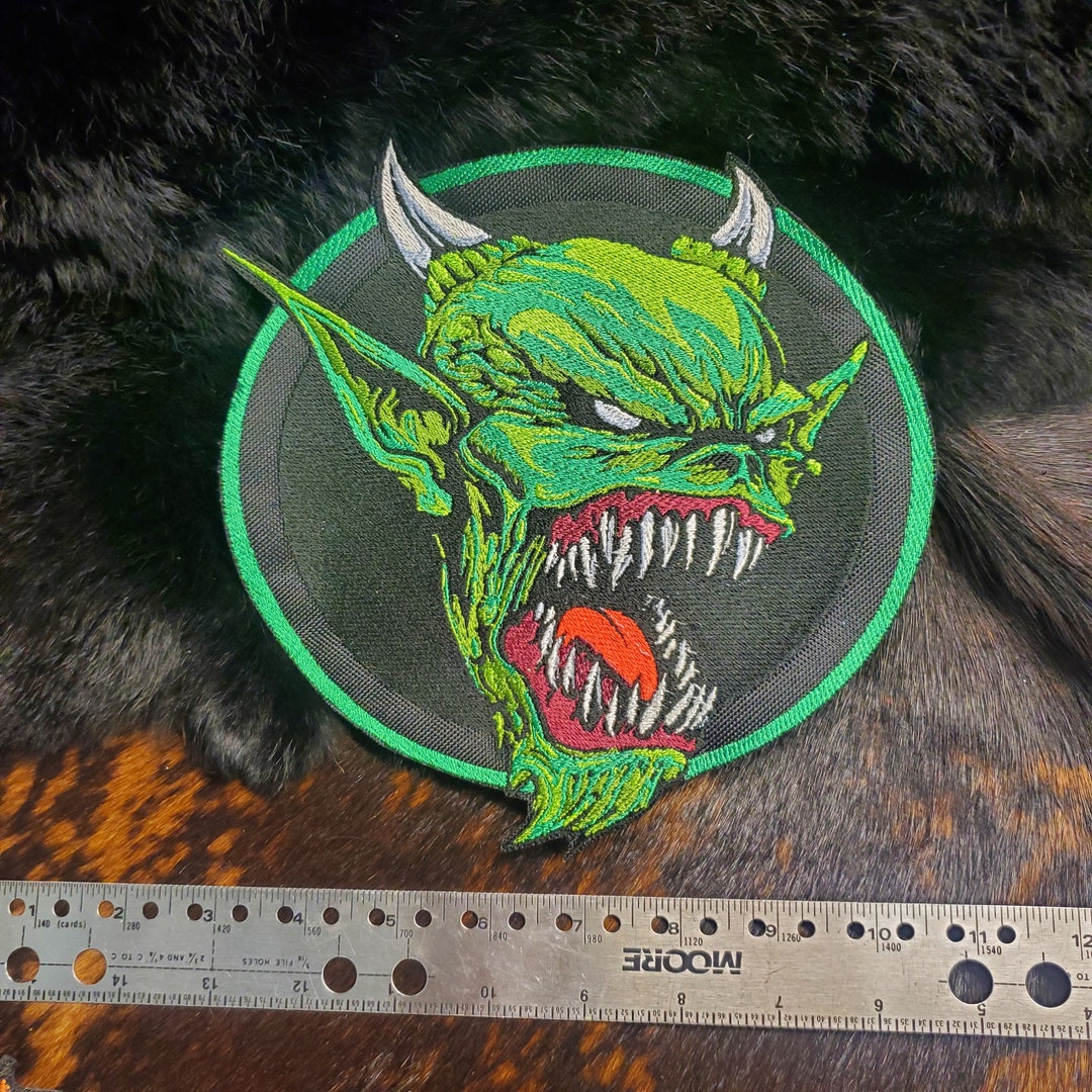 Green Goblin Monster Sew on Back Patch - Etsy