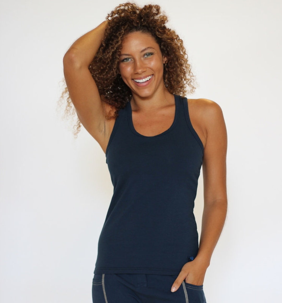 Shelf Bra Tank Top Navy Tank By Foxers Racerback Top Sleep Lingerie