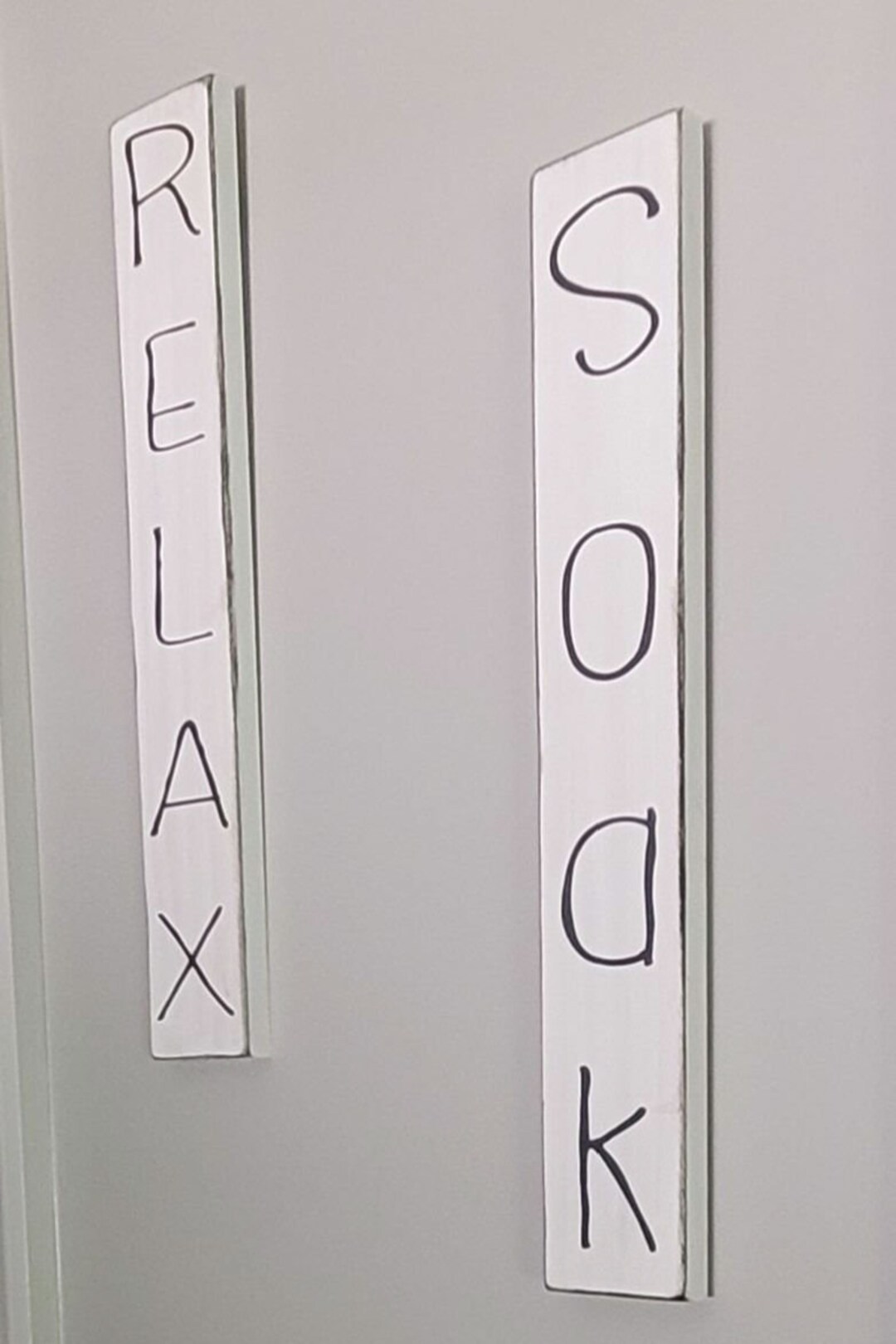 Handmade Wood Bathroom Sign: Relax, Soak, Customizable - Etsy