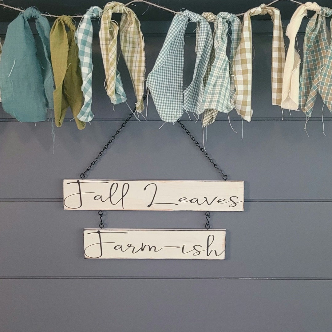 Farmhouse Wood Signs Fall Leaves Farm-ish Farmhouse Decor Home Decor ...