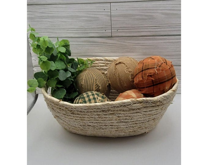 Fall Primitive Rustic Rag Balls. Set of 5 Assorted Bowl Fillers Rustic ...