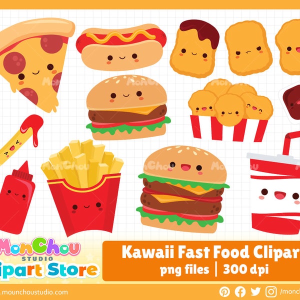 Kawaii Food Clipart - Etsy