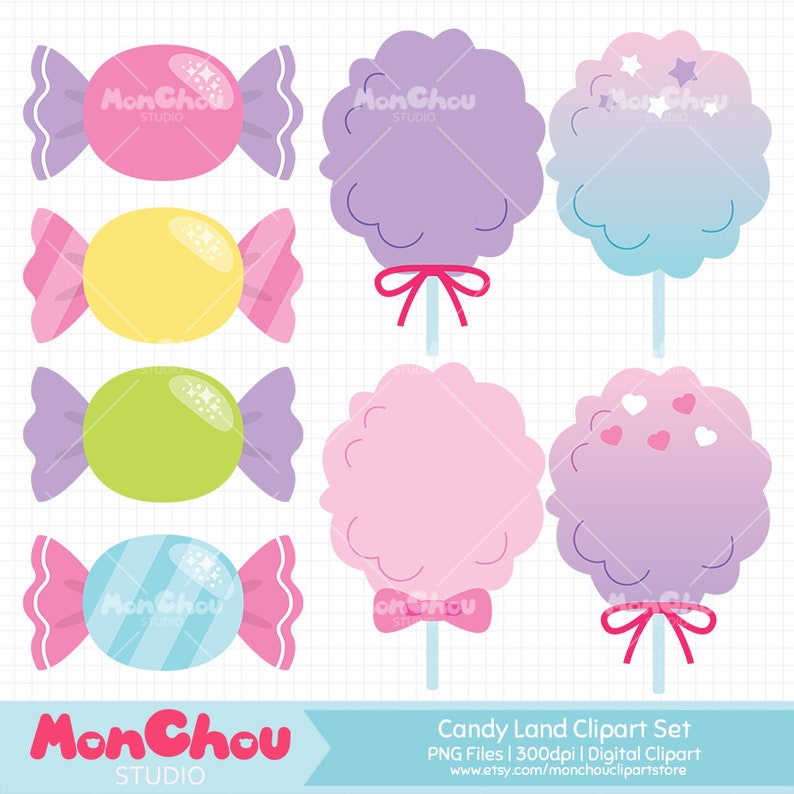 Candy Land Clipart Set Candy Clip Art Set Instant Download - Etsy