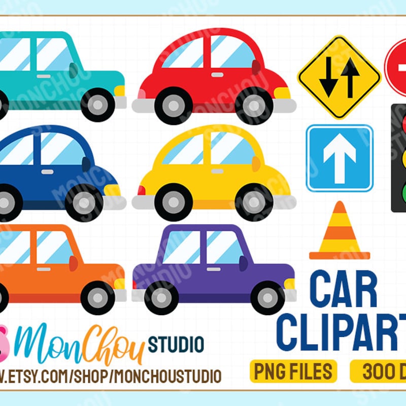 Cars Clipart - Etsy