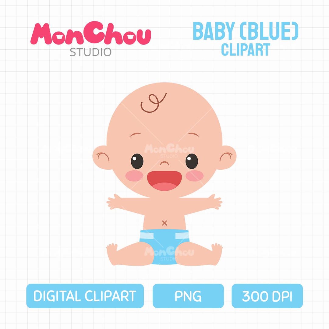 Baby Clipart Blue - Cute Baby Clip Art Solo - Etsy