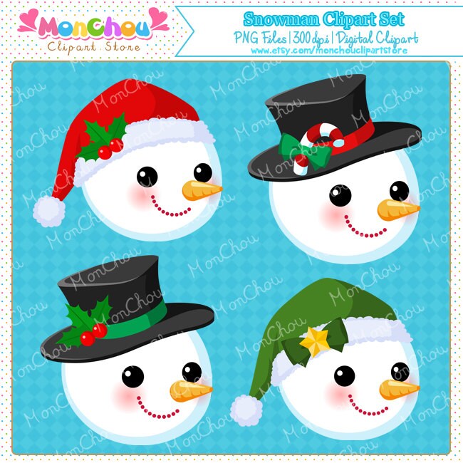 Snowman Clipart for Commercial and Personal Use Cliparts - Etsy